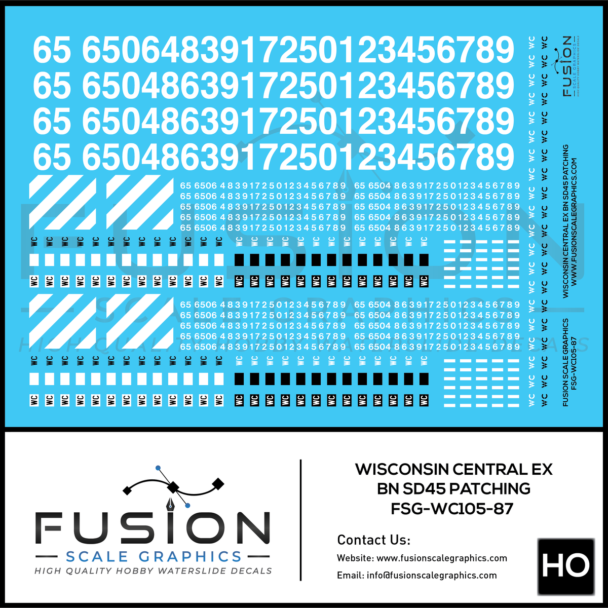 HO Scale Wisconsin Central Ex BN EMD SD45 Locomotive Patching Decal Se – Island Hobby Nut