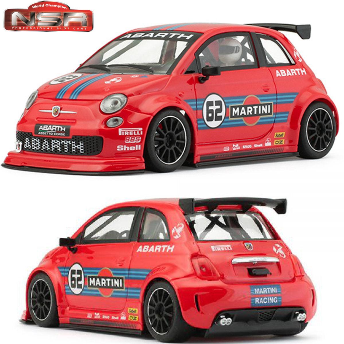 NSR Fiat Abarth 500 Martini Red 1/32 Slot Car 0262 Sidewinder 0262SW ...