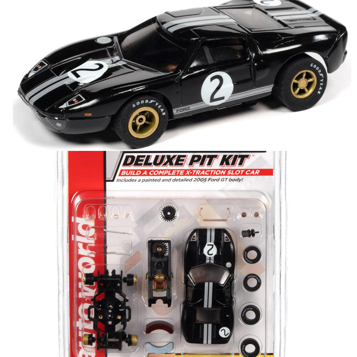Auto World 2005 Ford GT Black #2 Deluxe Pit Kit HO slot car for AFX ...