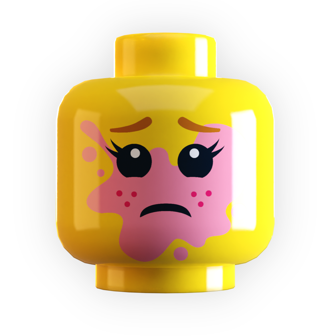 Girl Popped Bubble Gum on Face Minifig Head made using LEGO part ...