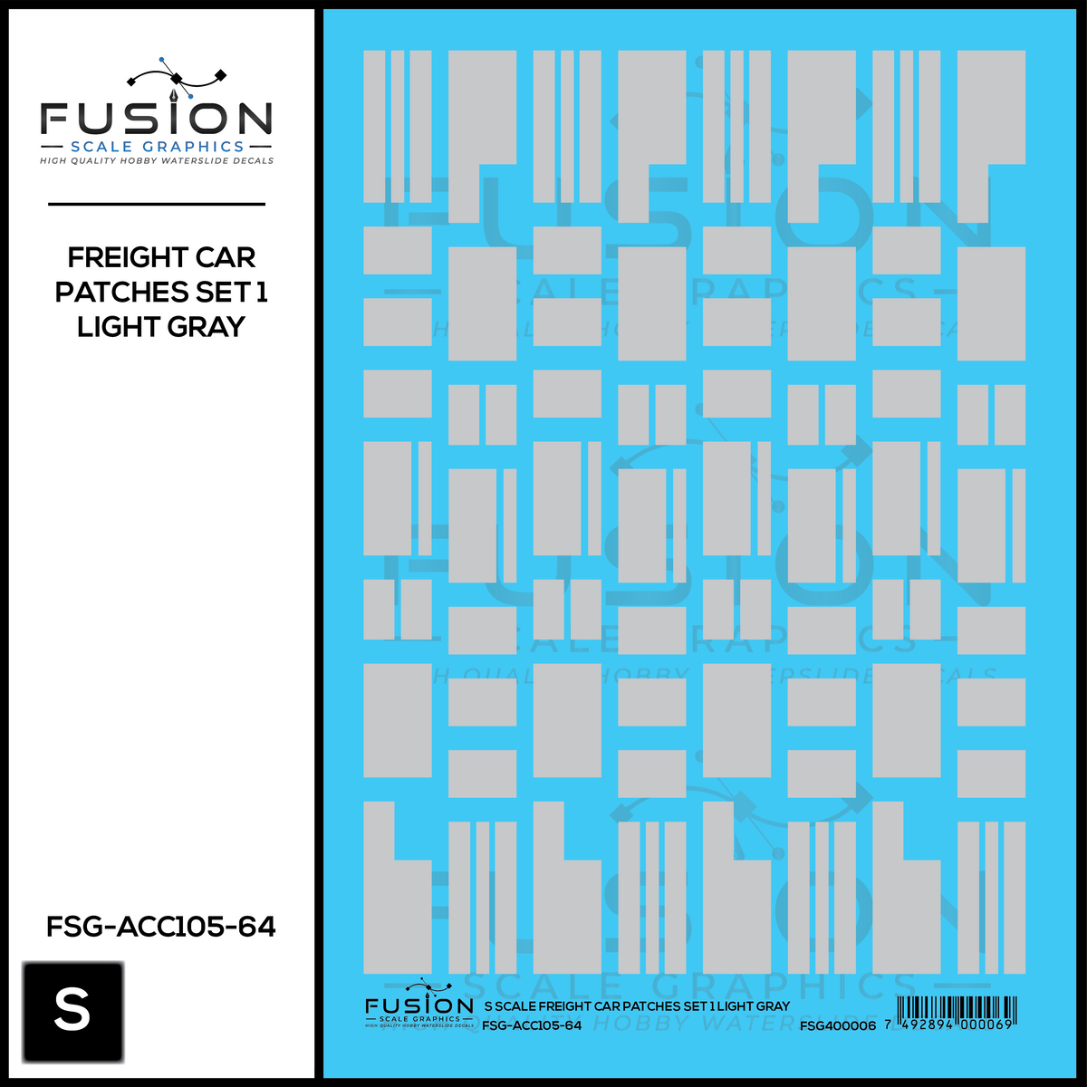 S Scale Freight Car Patches Set 1 Light Gray Decal Set – Island Hobby Nut