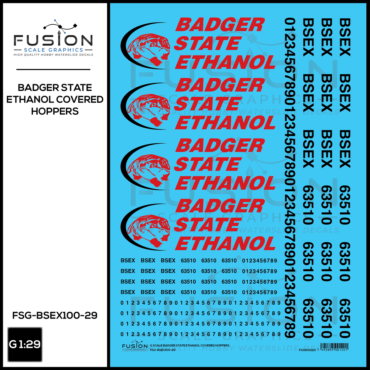 G 1:29 Scale Badger State Ethanol BSEX Covered Hopper Decal Set ...