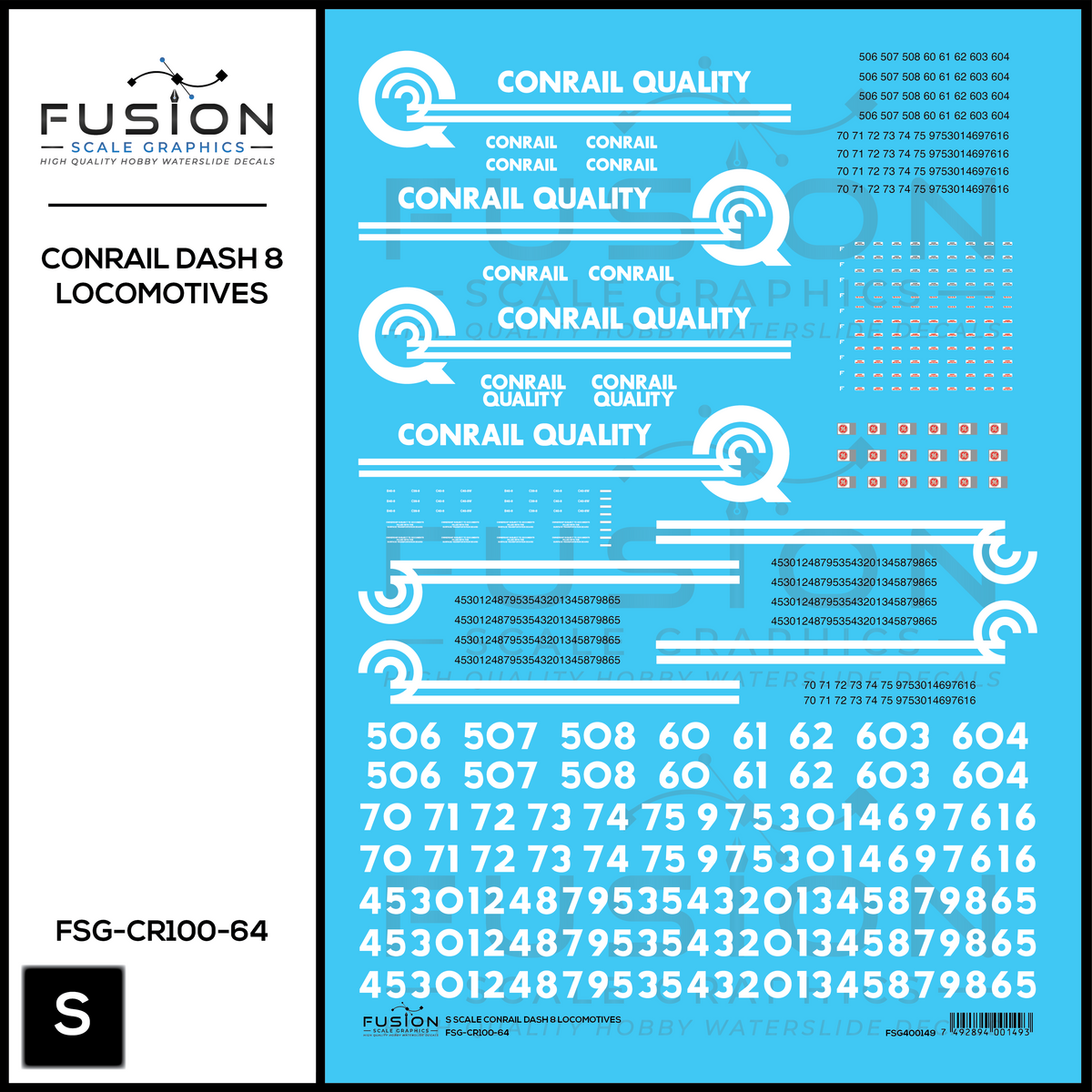 S Scale Conrail GE Dash 8 Locomotives Decal Set – Island Hobby Nut