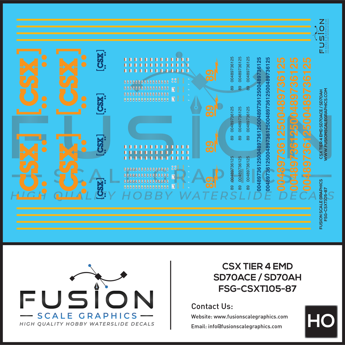 HO Scale CSX EMD T4 SD70ACE SD70AH Locomotive Decal Set – Island Hobby Nut