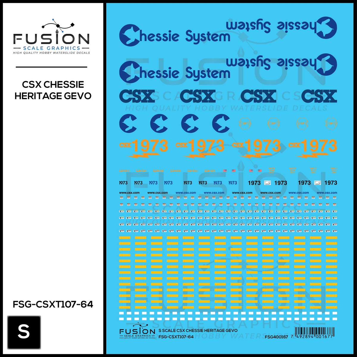 S Scale CSX 1973 Chessie System Heritage ES44AH Locomotive Decal Set ...