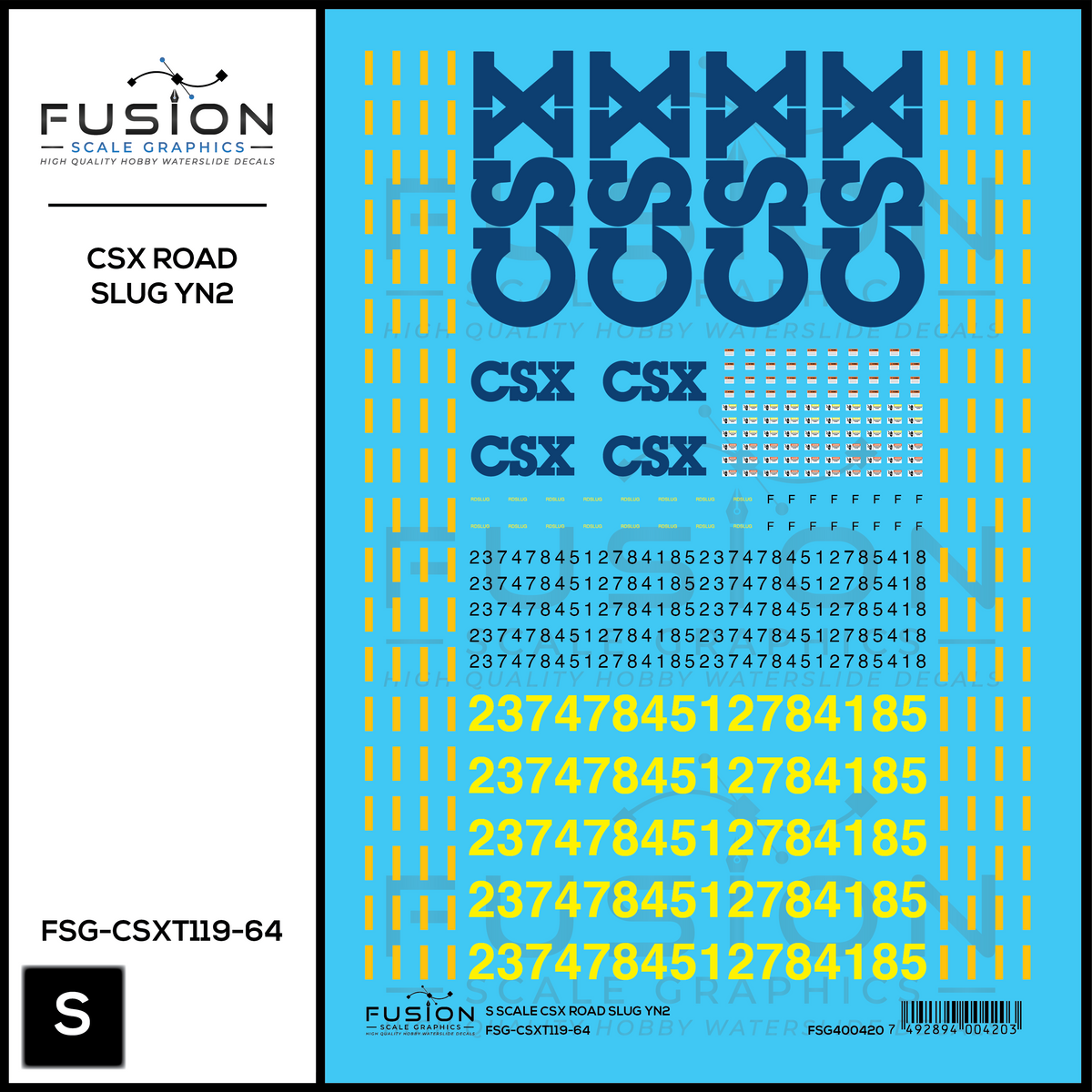 S Scale CSX Road Slug YN2 Decal Set – Island Hobby Nut