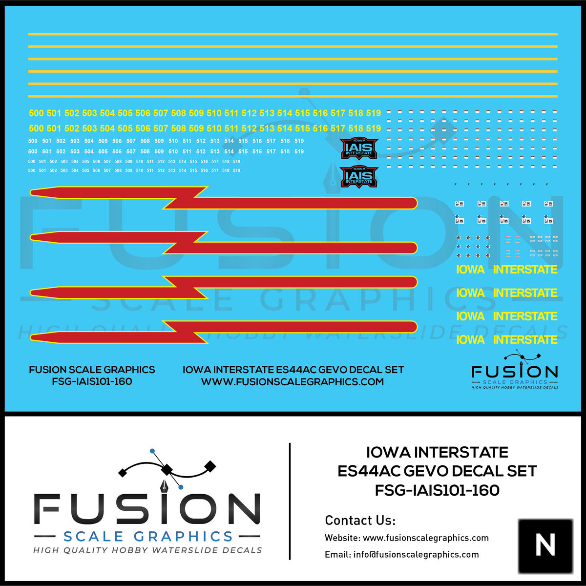 N Scale Iowa Interstate ES44AC Locomotive Decal Set – Island Hobby Nut