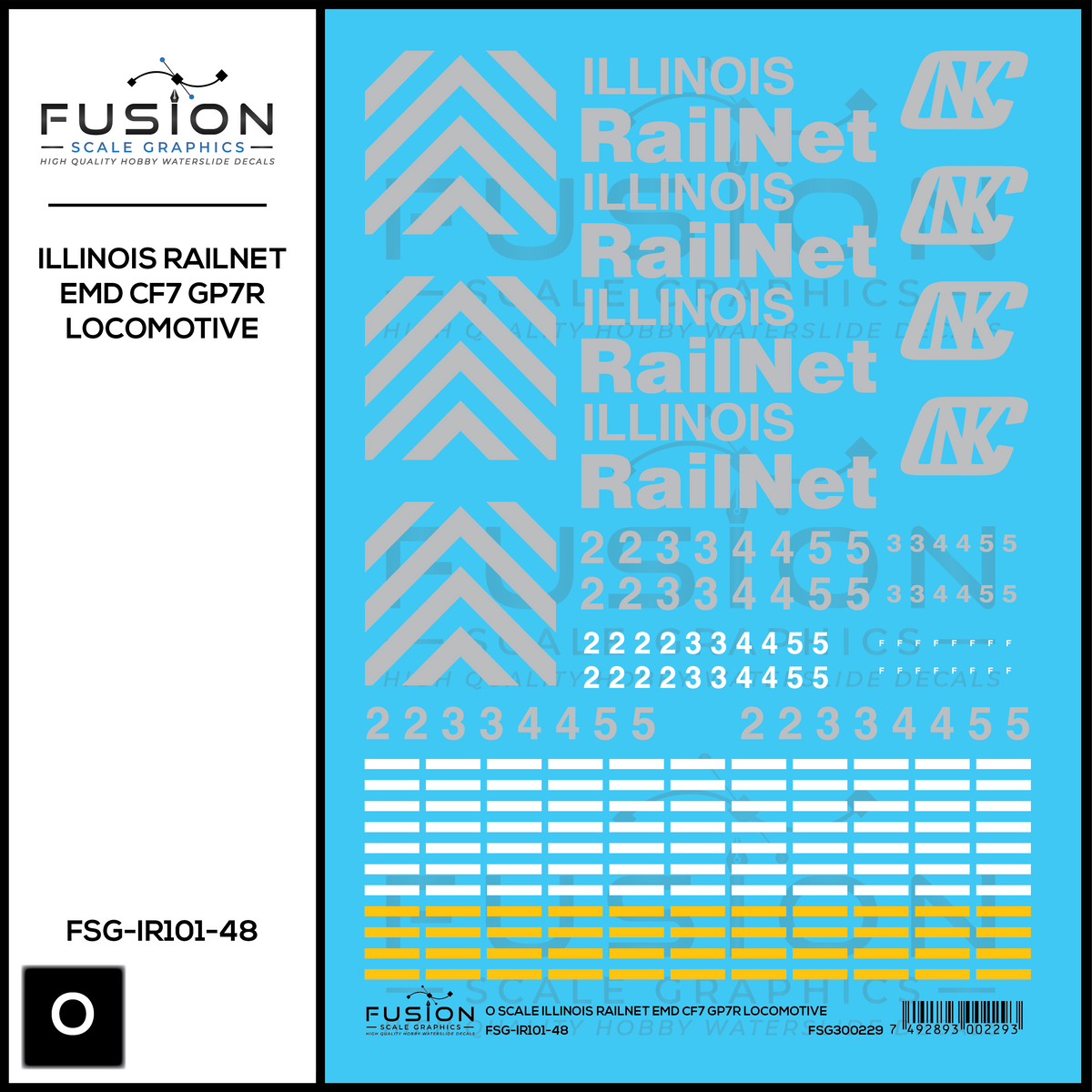 O Scale Illinois Railnet EMD CF7 GP7R Locomotive Decal Set – Island ...