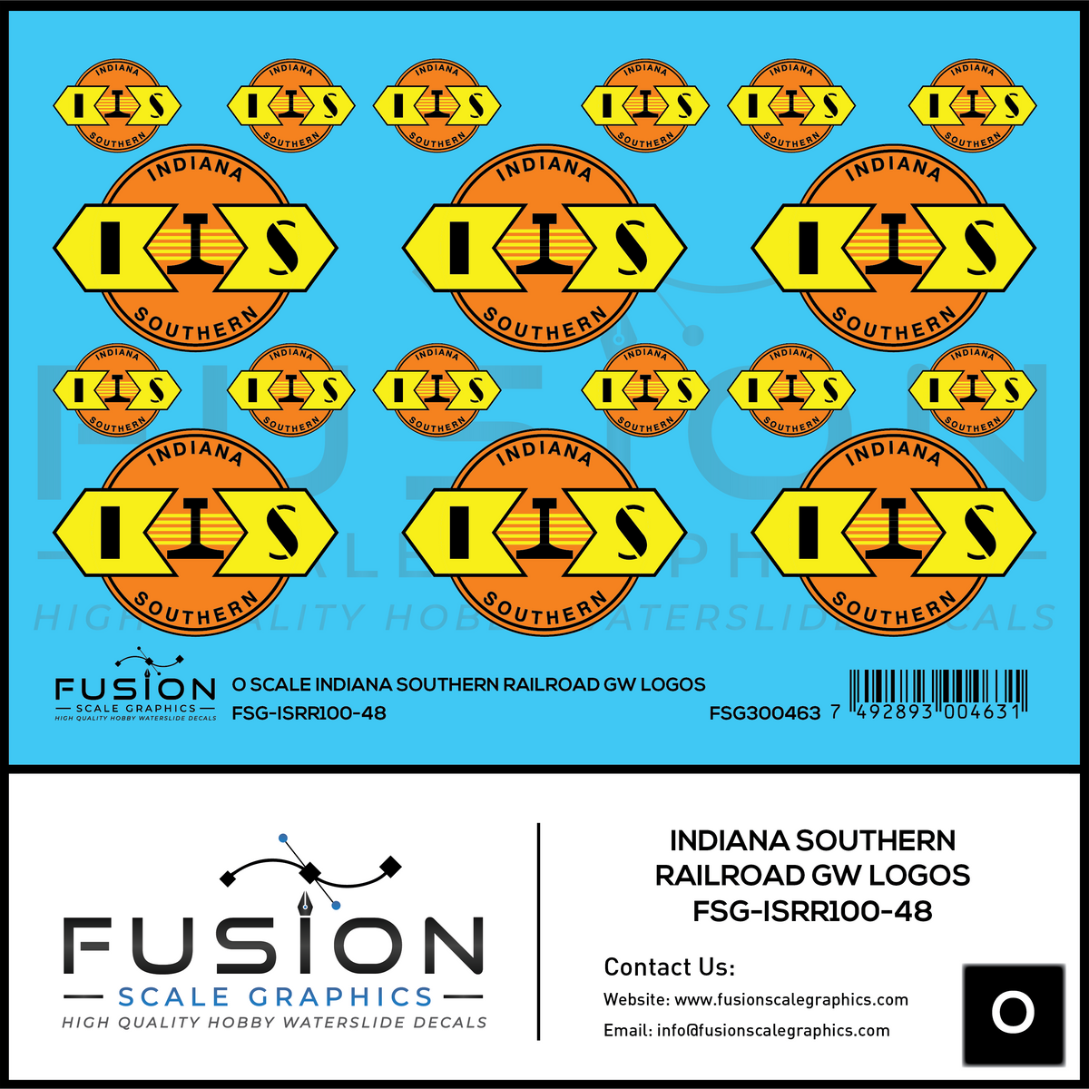 O Scale Indiana Southern Railroad GW Railroad Logos Decal Set – Island ...