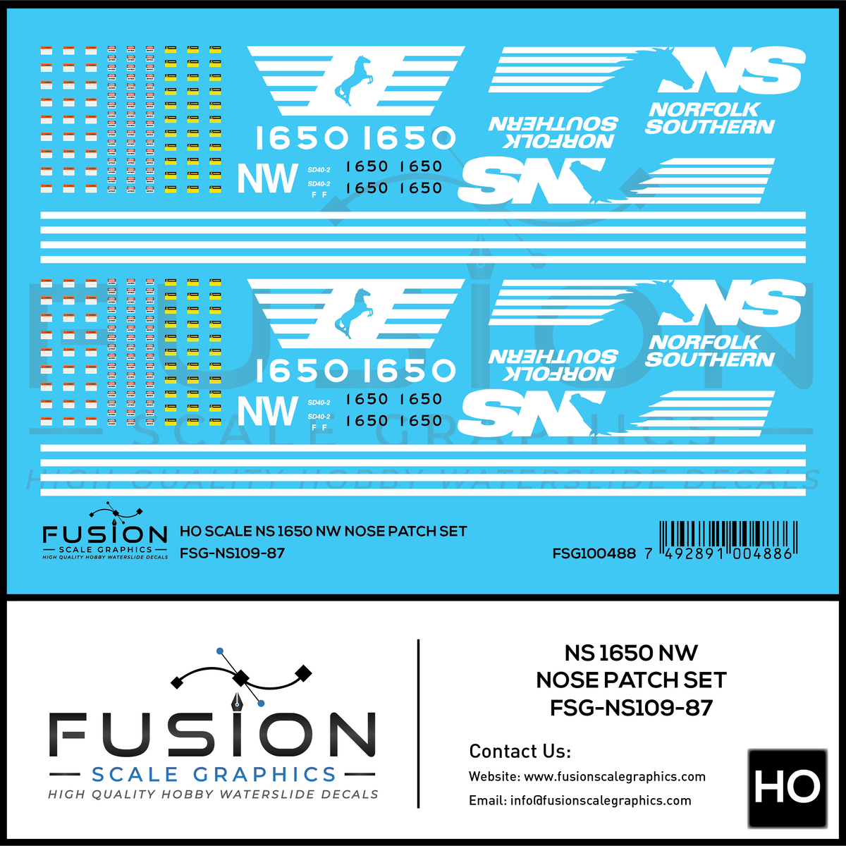 HO Scale Norfolk Southern 1650 N&W Nose Patch Decal Set – Island Hobby Nut