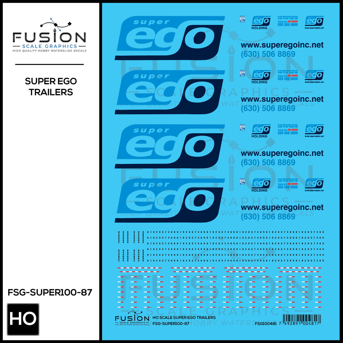 HO Scale Super Ego Semi Truck Trailer Decal Set – Island Hobby Nut
