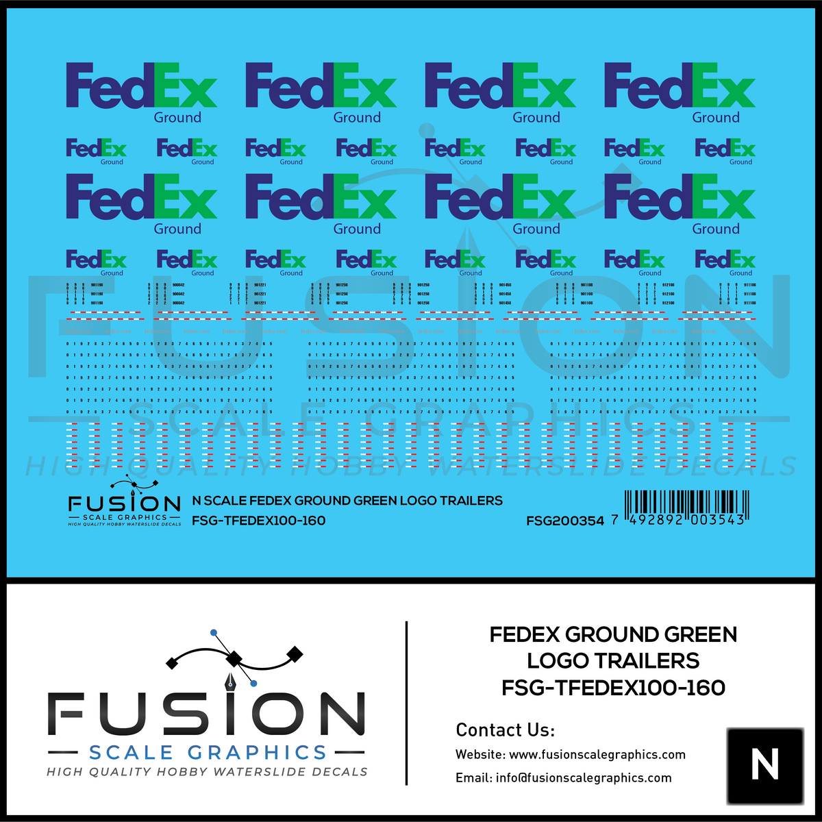 N Scale FedEx Ground Green Freight Trailer Decal Set – Island Hobby Nut