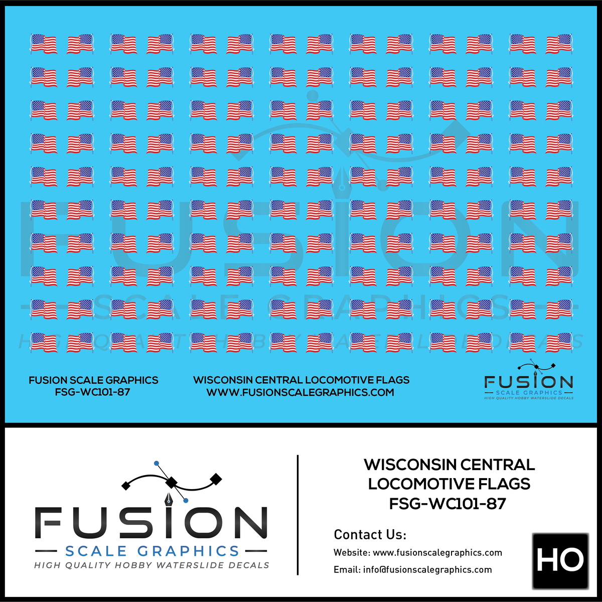 HO Scale Wisconsin Central Locomotive Flags Decal Set – Island Hobby Nut