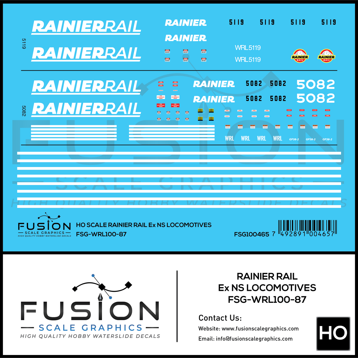 HO Scale Rainier Rail Ex NS GP38-2 Locomotives Decal Set – Island Hobby Nut