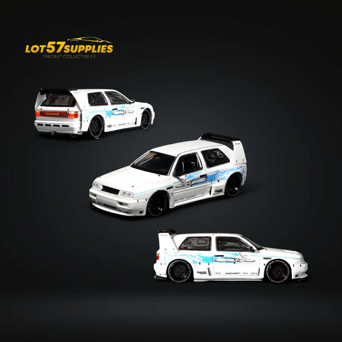 Rhino Model VW Golf Mk3 Concept - White Fast & Furious Livery 1:64 ...