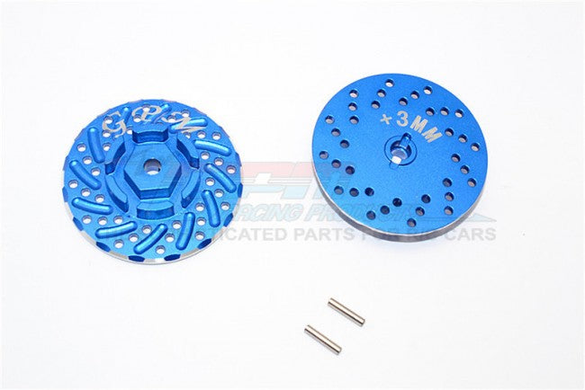 GPM RACING SCX 10 II ALUMINIUM FRONT/REAR WHEEL HEX CLAW +3MM WITH BRA ...