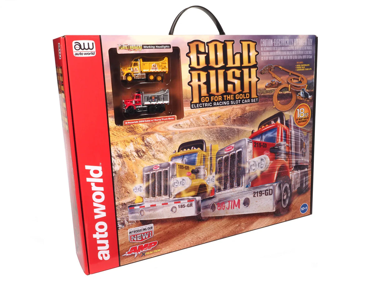 Auto World Gold Rush Peterbilt Dump Trucks for AFX HO Slot Car Set SRS ...