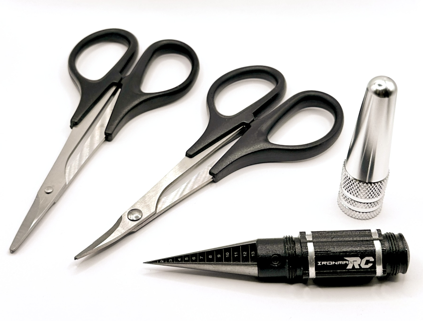 Island Hobby Nut Body Reamer & Scissors Set Straight & Curve ( 3 PACK