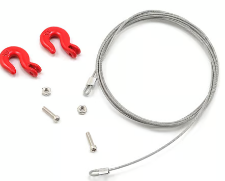 Yeah Racing YA-0373 1/10 Crawler Scale Steel Wire Rope Accessory w/Hoo ...