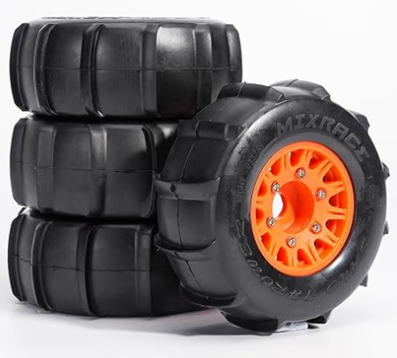 IRonManRc Sand & Snow Paddle Wheel & Tire Set for 1/10 RC Truck Fits A ...