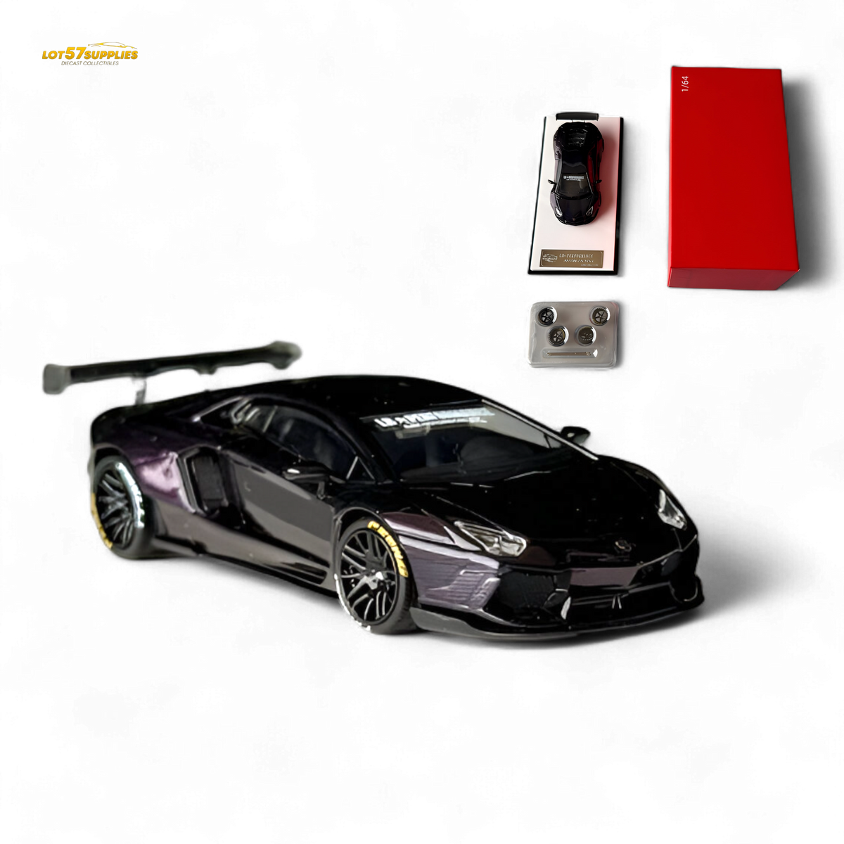 King Model Lamborghini Aventador LP700-4 LB 1.0 Purple Carbon Fiber 1 ...