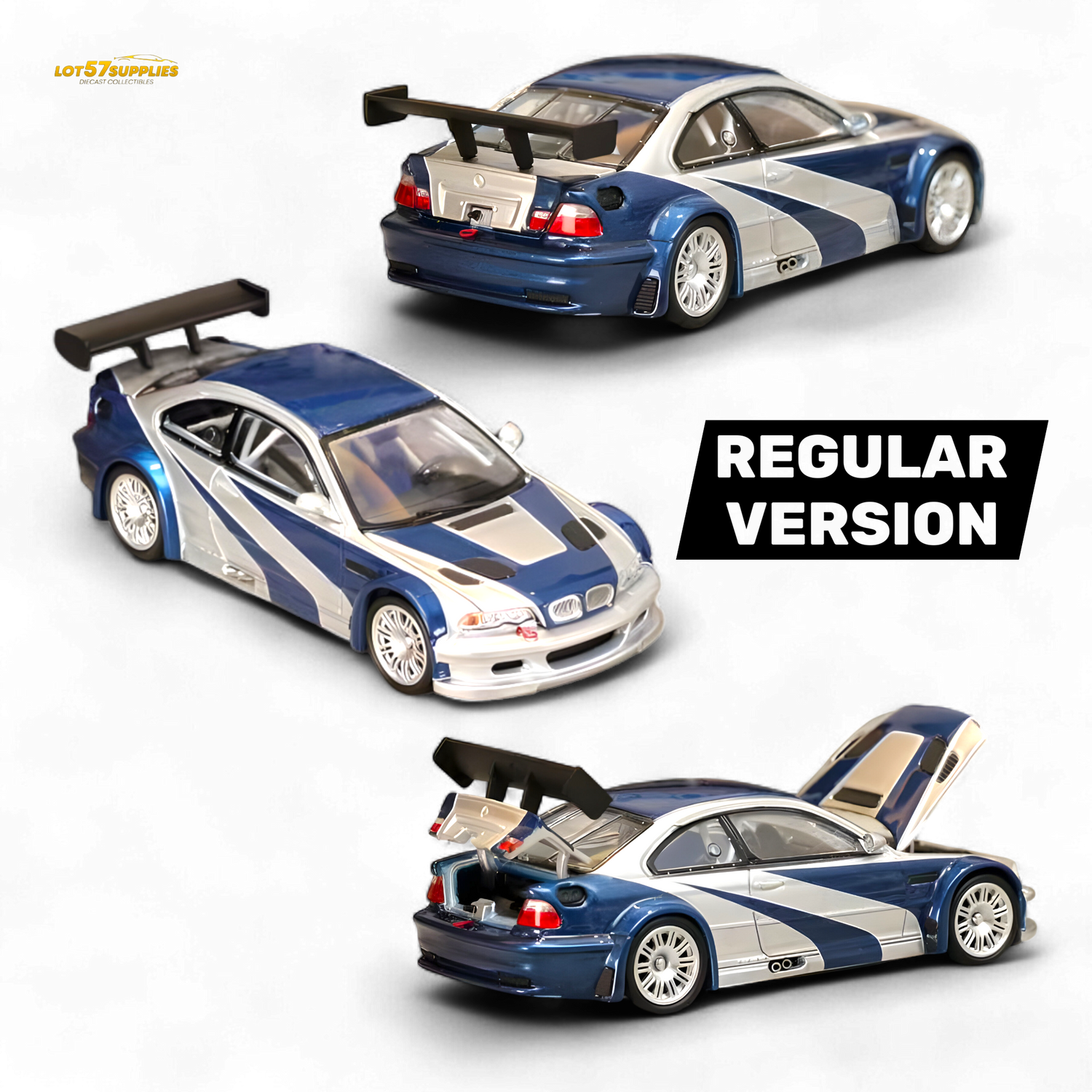 (Pre-Order) Ghost Player BMW E46 M3 GTR - Silver Blue Classic NFS Live ...