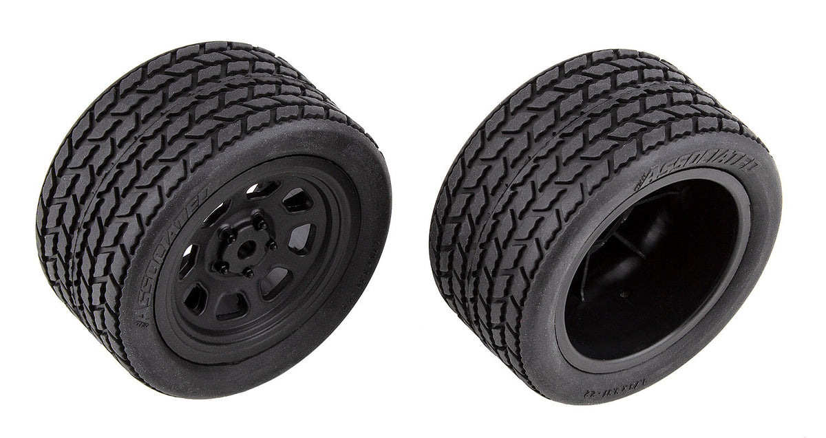 Team Associated SR10 Rear Wheels with Street Stock Tires Mounted ...
