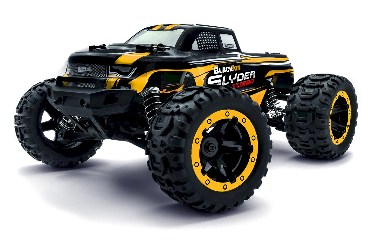 BlackZon Slyder MT Turbo 1/16 4WD 2S Brushless Monster Truck - Yellow ...