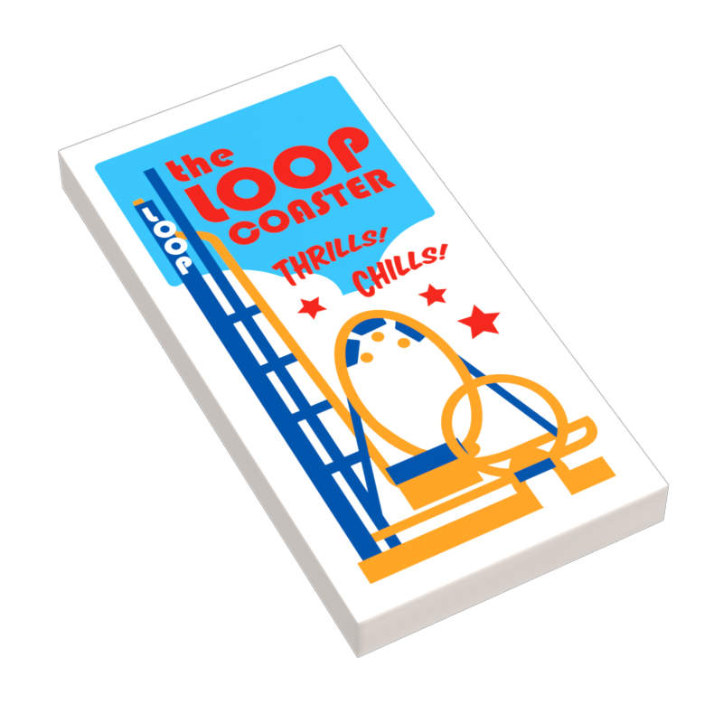 B3 Customs® The Loop Coaster Amusement Park Poster (2x4 Tile) – Island Hobby Nut