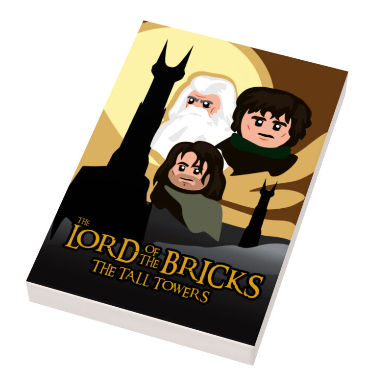 LOTR Lord of the Brick, Two Towers Movie Cover (2x3 Tile) - B3 Customs ...
