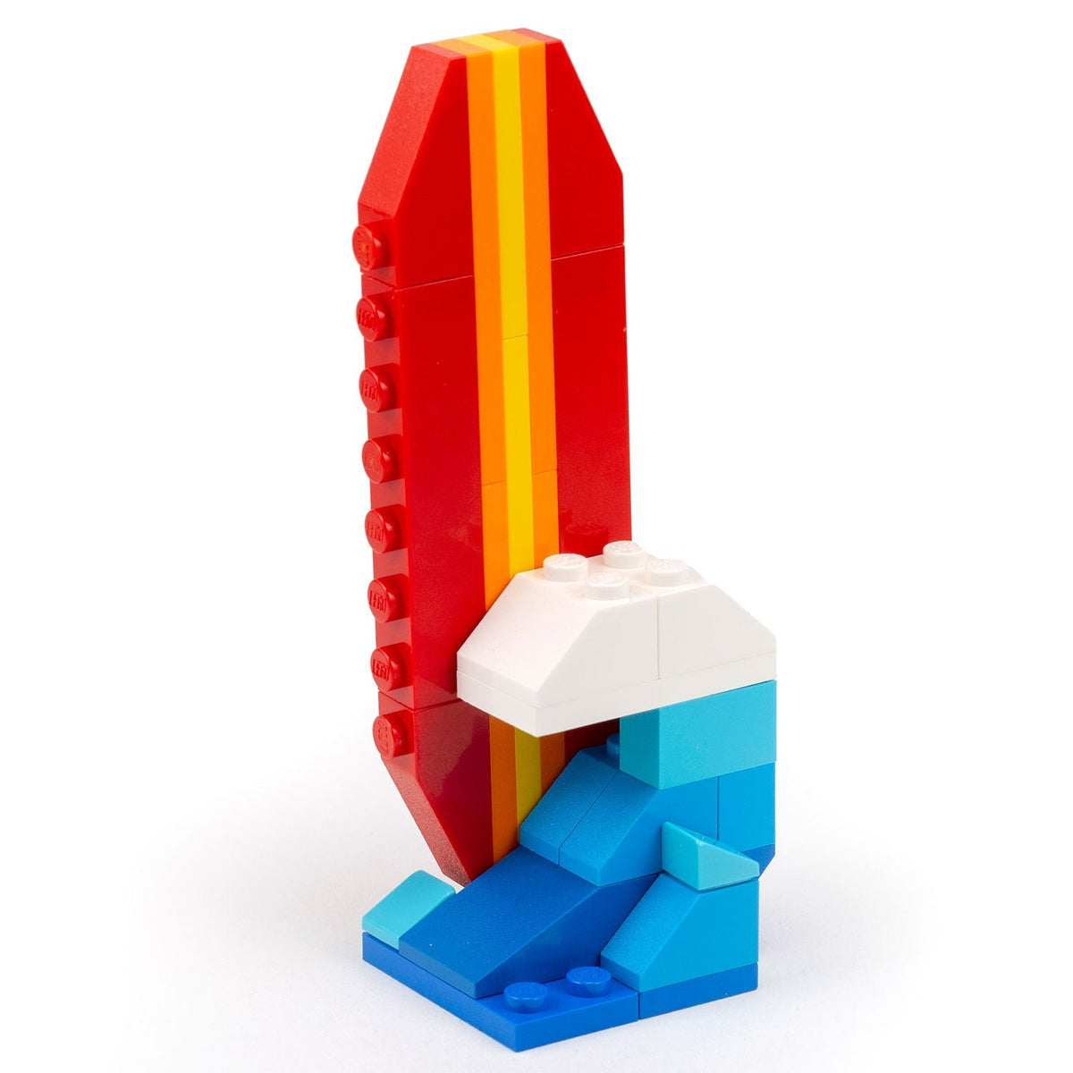 Surfboard with Wave (Summer Fun!) made using LEGO parts – Island Hobby Nut