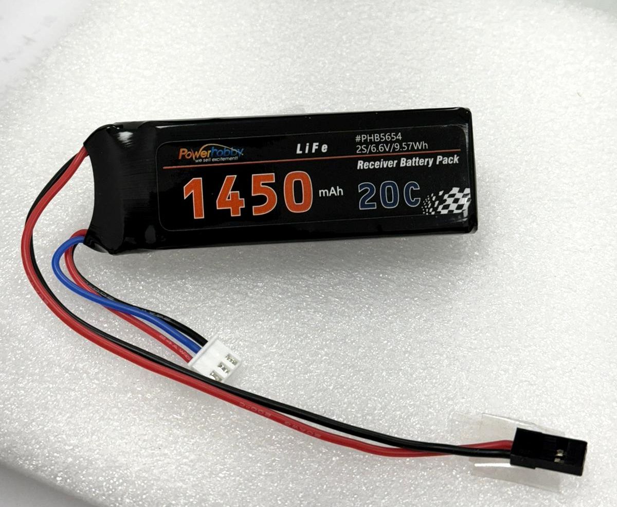 POWERHOBBY 5654 LiFe 2S 6.6V 1450mah LiFe Receiver Battery Pack ...