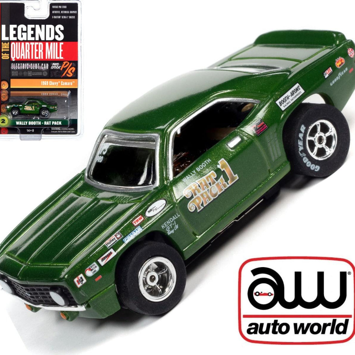 Auto World Xtraction Chevy Camaro Wally Booth Rat Pack HO Slot Car for ...