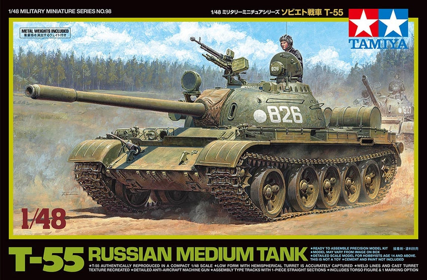 Tamiya 1/48 Russian Medium Tank T-55 Plastic Model Kit – Island Hobby Nut