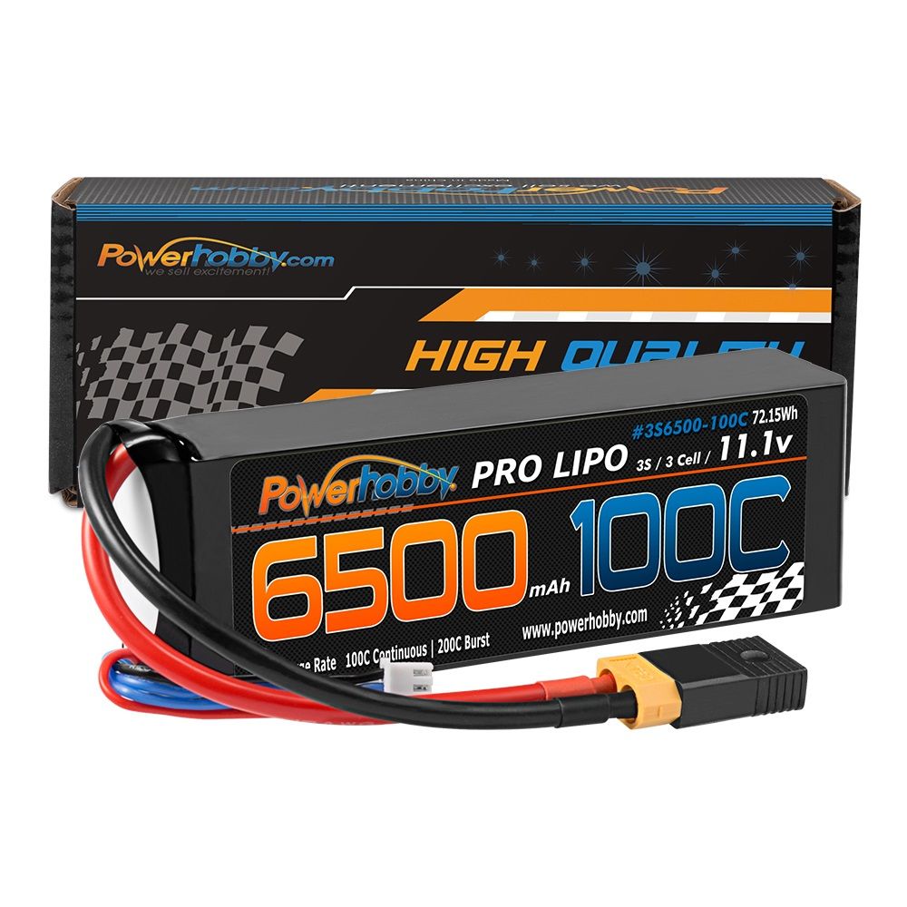 Powerhobby 3S 11.1V 6500mAh 100C Lipo Battery Pack w XT90 Connector S ...