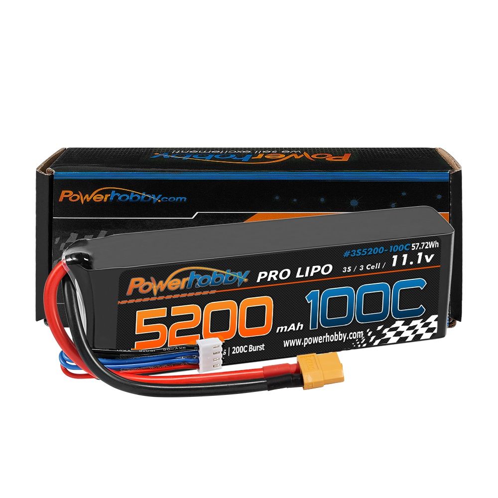 Powerhobby 3s 11.V 5200mah 100C - 200C Lipo Battery w XT60 + Traxxas A ...