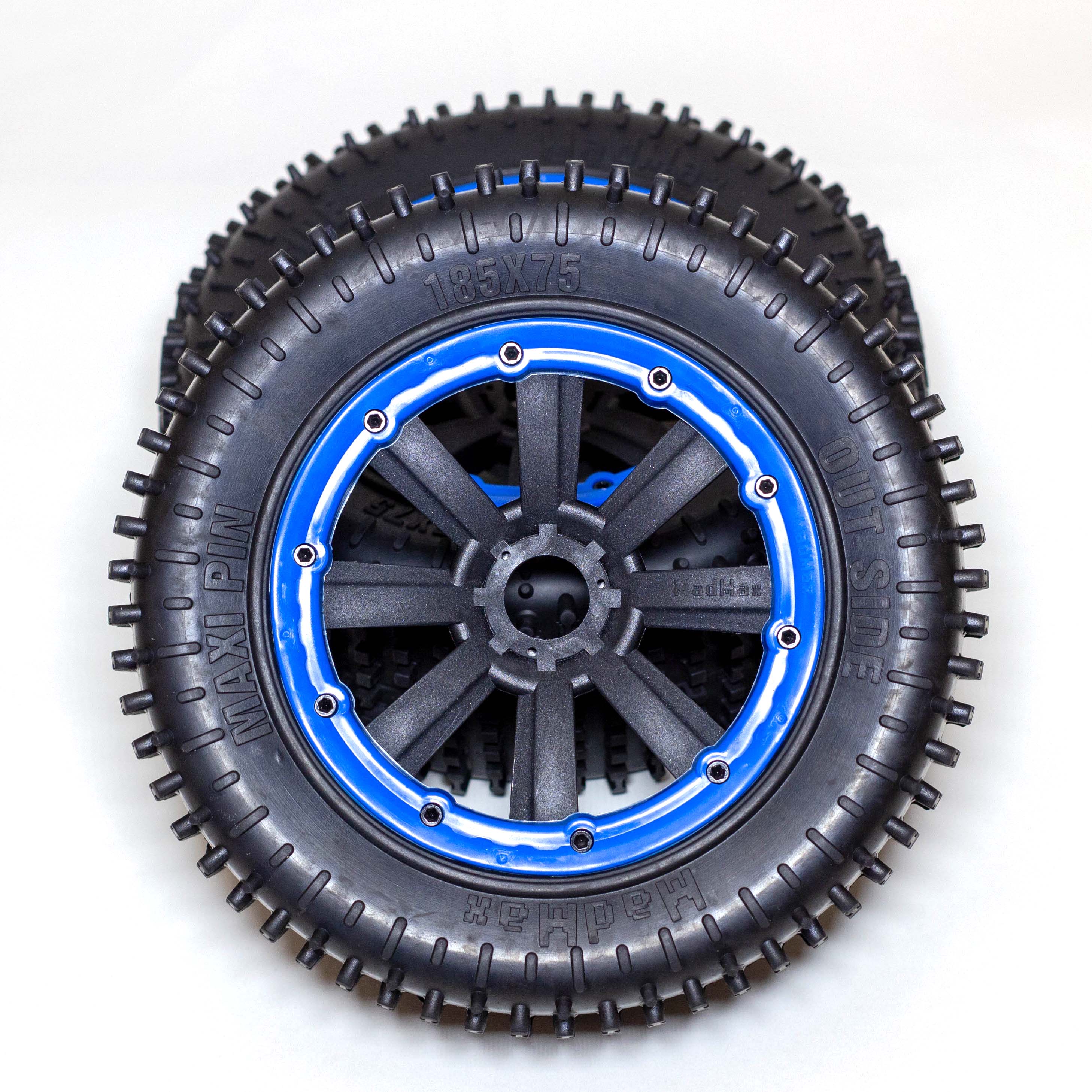 DDMRACING MMX100BL MadMax Complete Assembled "Pin" Tire/Wheel set Blue ...