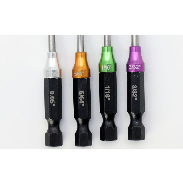 Powerhobby RC Hex Driver 1/4" Power Tool Tip Set Standard 0.05'' 1/16 ...