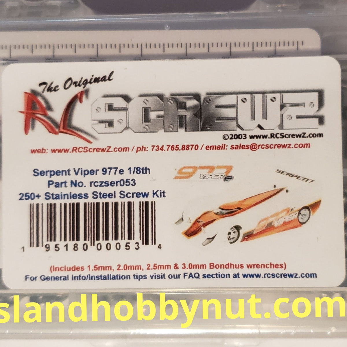 Serpent Viper 977e 1/8th *STAINLESS STEEL* Screw Kit – Island Hobby Nut
