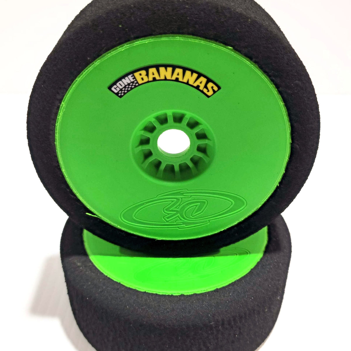 GONE BANANAS DRAG RACING FOAMS W/ GREEN RIMS 30 SHORE – Island Hobby Nut