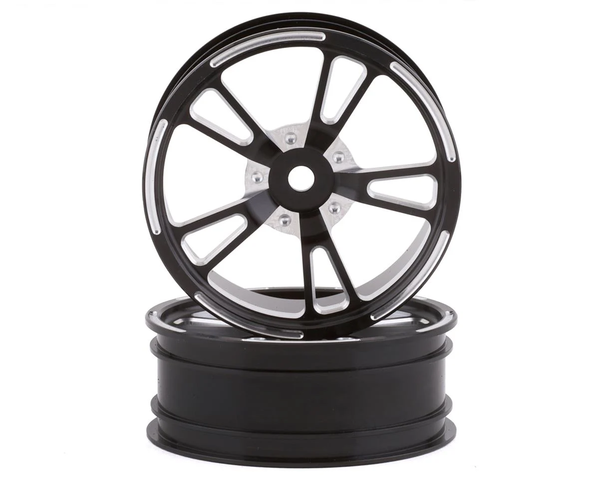 SSD RC 00450 V Spoke Aluminum Front 2.2” Drag Racing Wheels (Black) (2 ...